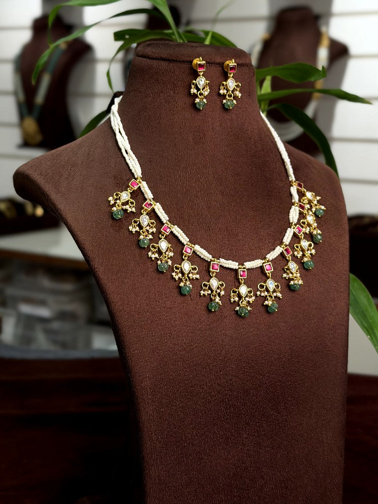 Kundan Neck set 109807 – Vijaya Art Jewellery